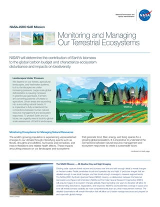 NISAR NASA-ISRO Synthetic Aperture Radar (NISAR) Ecosystems | PDF