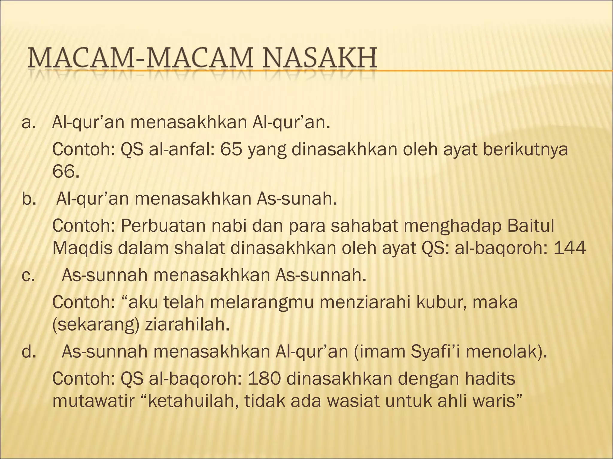 Nasakh (nasikh mansukh) | PPT