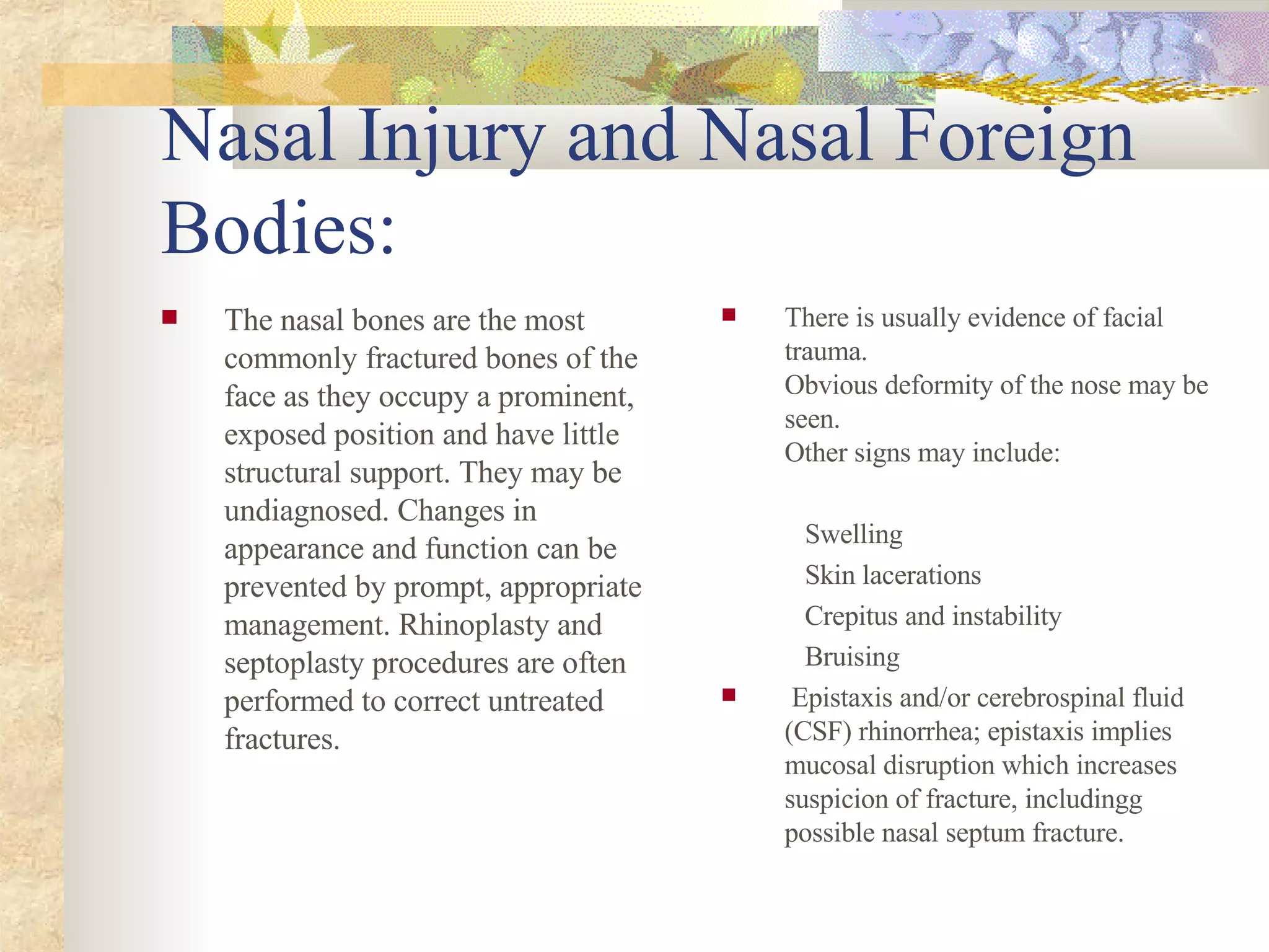 Nasal Injuries Ppt
