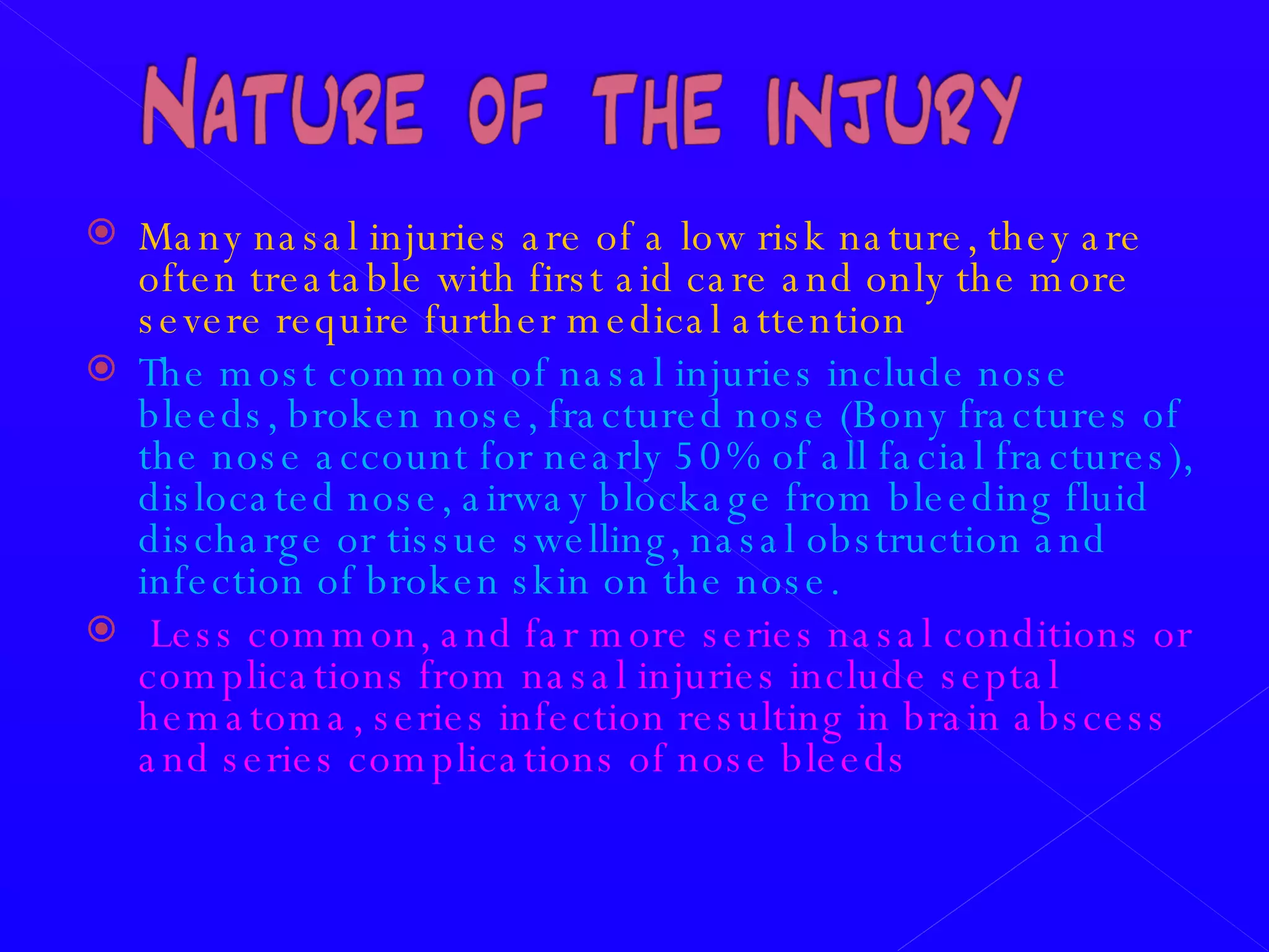 Nasal Injuries | PPT