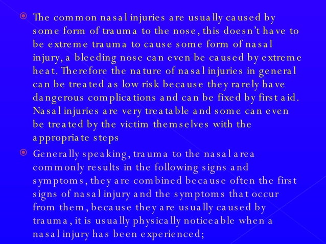 Nasal Injuries Ppt