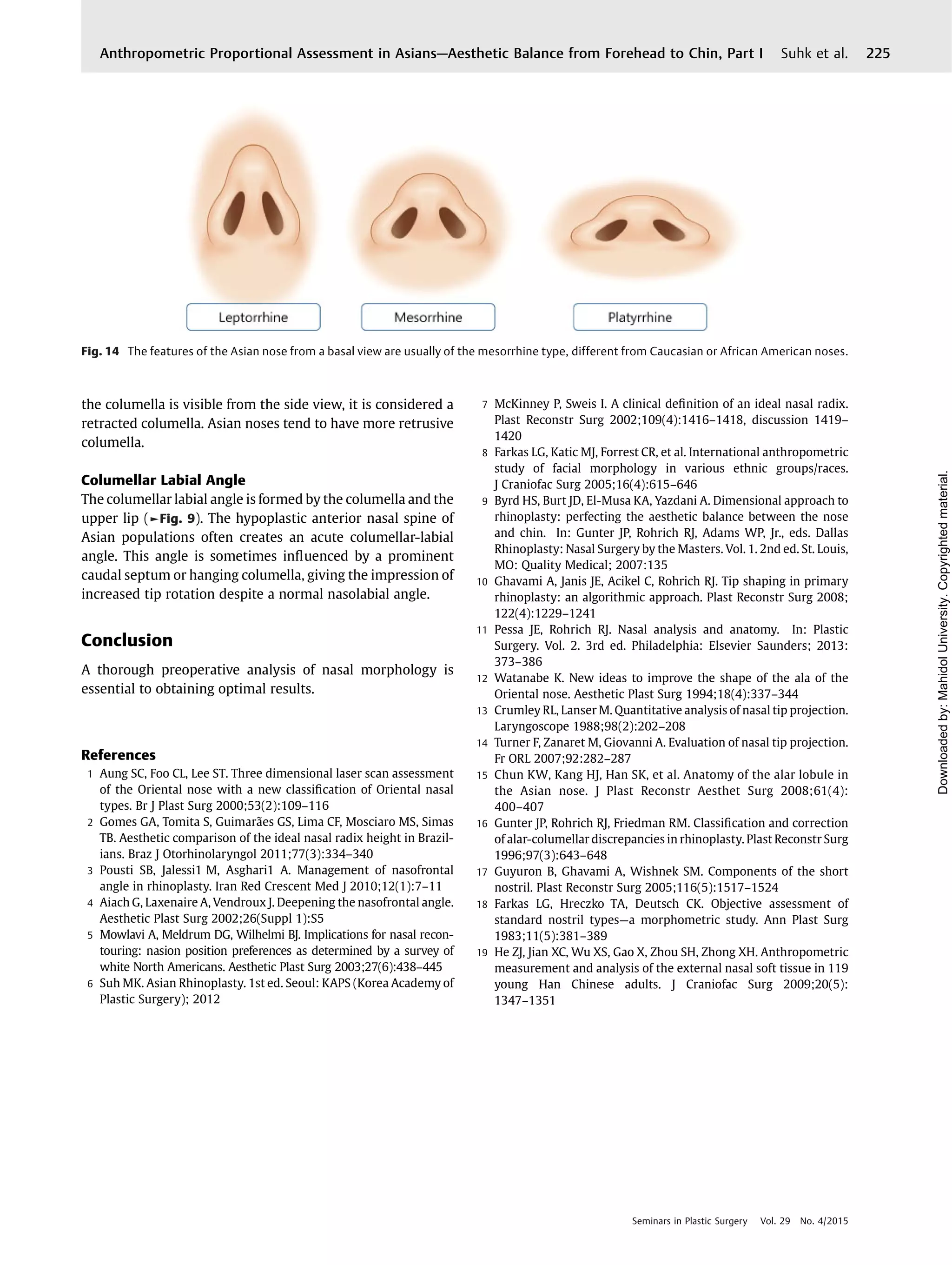 Nasal analysis and anatomy anthropometric proportional assessment in ...