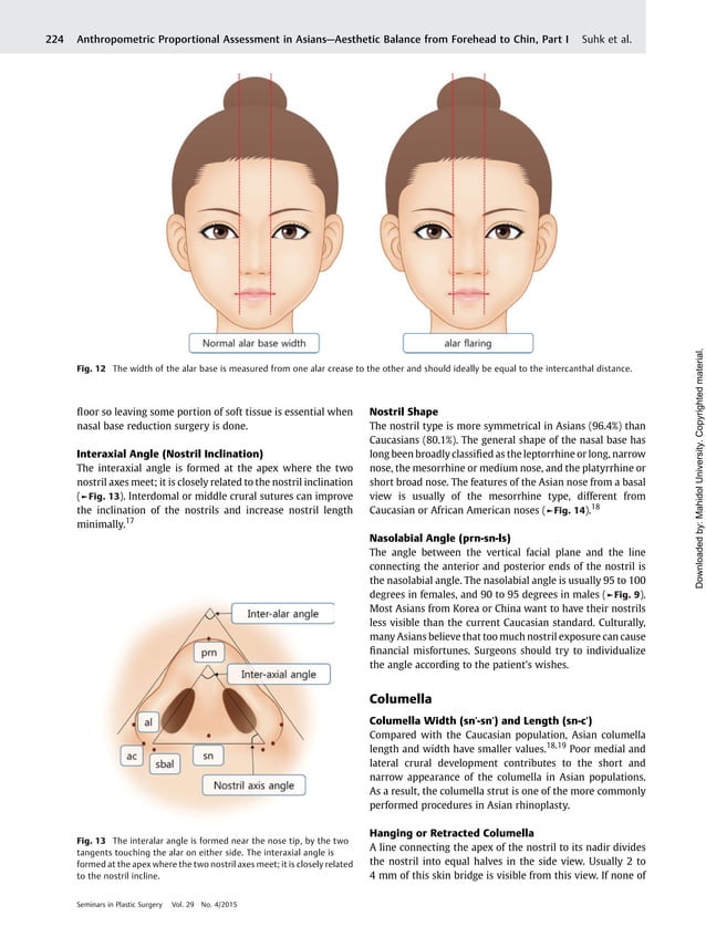 Nasal analysis and anatomy anthropometric proportional assessment in ...