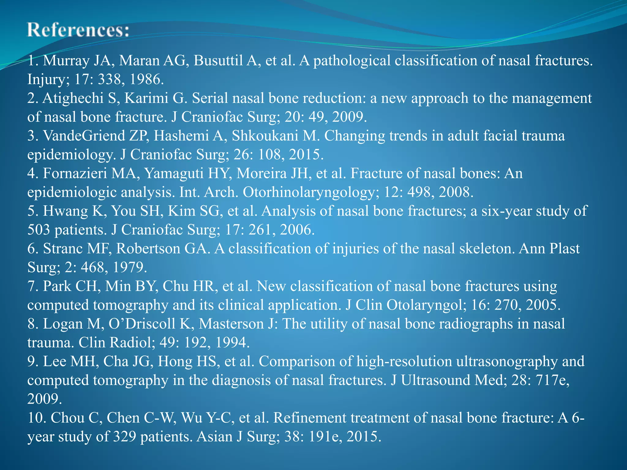 Nasal and nasoethmoidal fractures | PPTX
