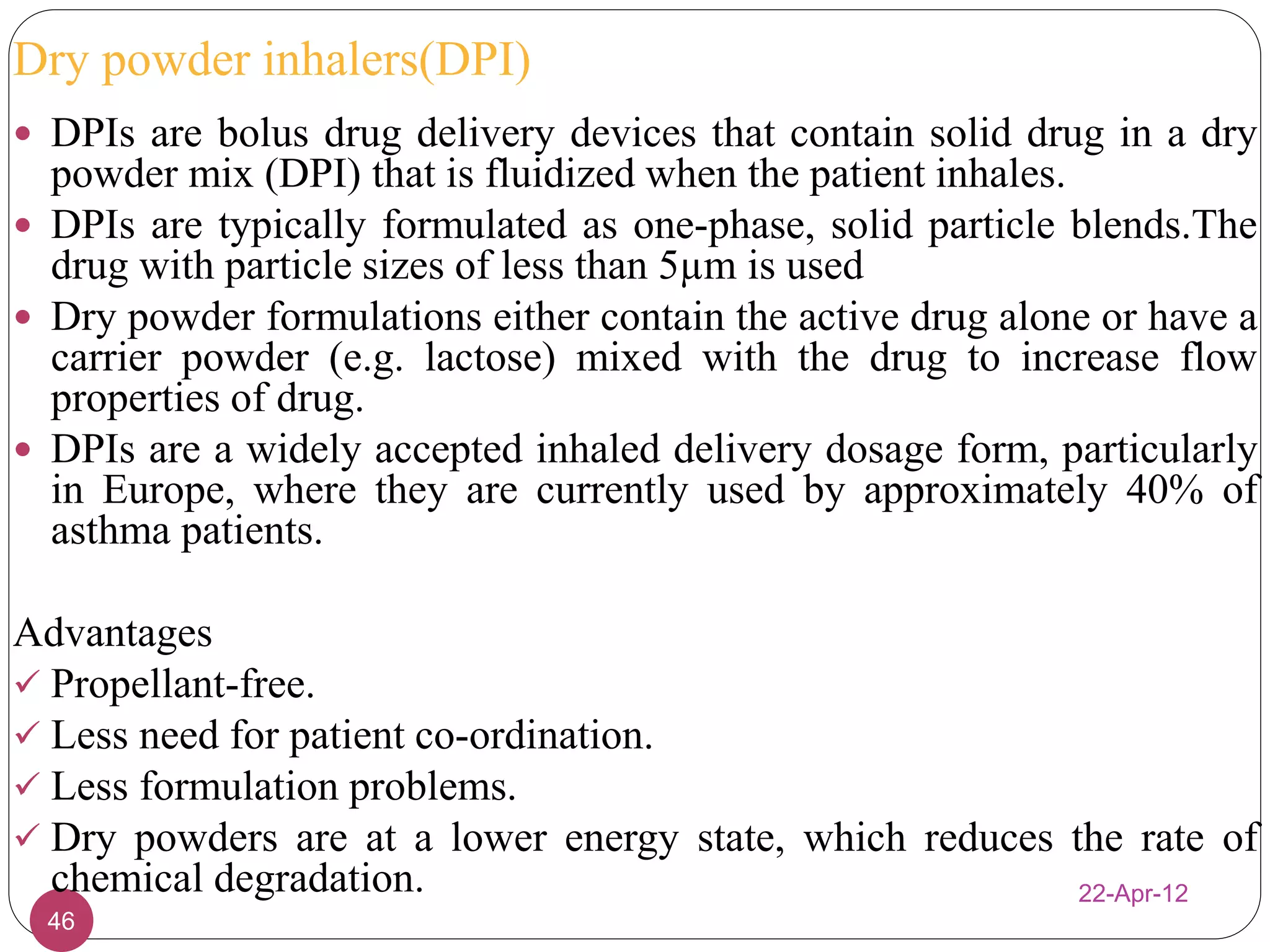 Nasal and pulmonary dds | PPTX | Ear, Nose and Throat Conditions | Diseases and Conditions