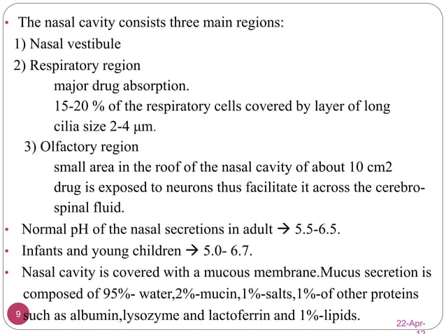 Nasal and pulmonary dds | PPT
