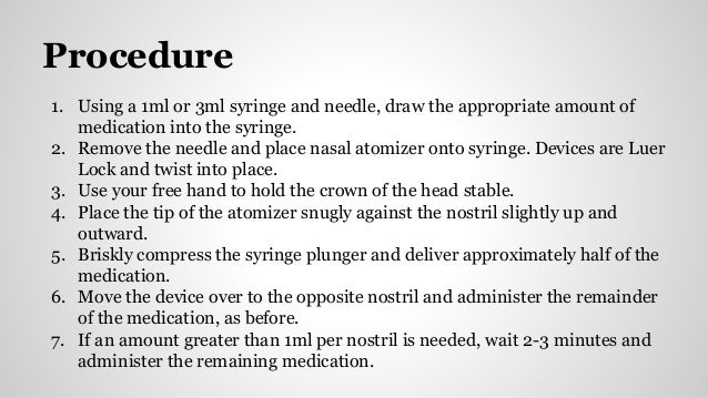 Nasal Atomizer - Nasal Drug Administration