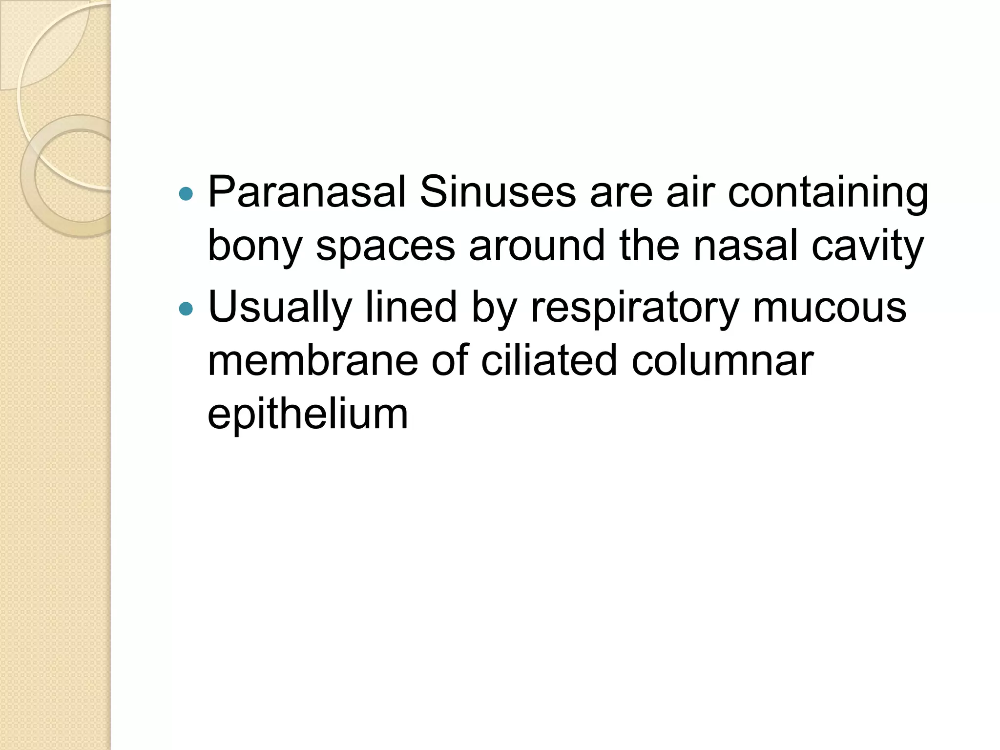 Nasal cavity and paranasal sinuses | PPTX