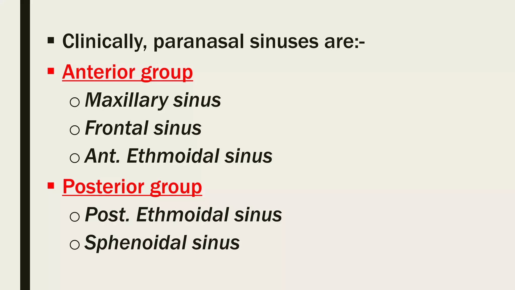 Nasal cavity and paranasal sinuses | PPTX