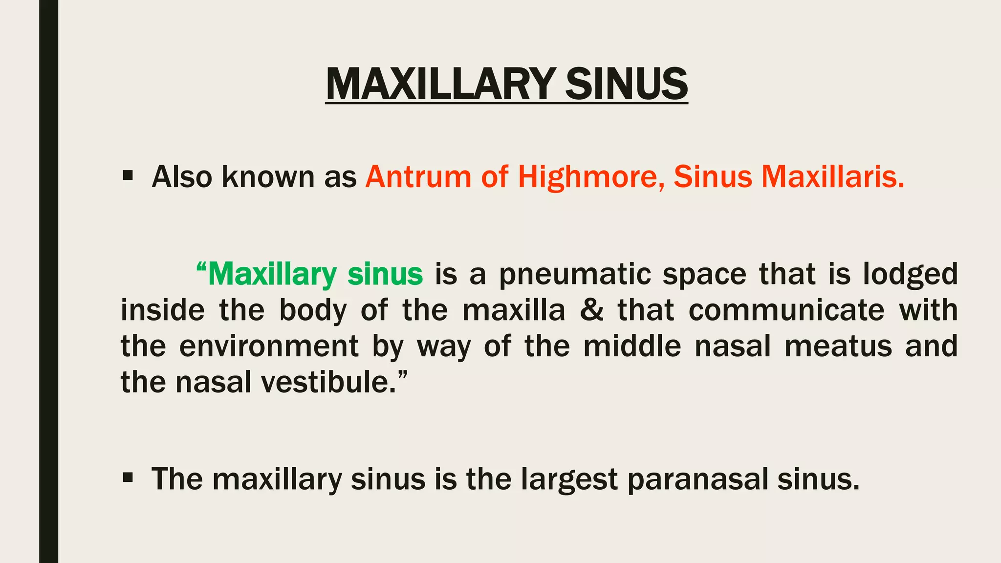 Nasal cavity and paranasal sinuses | PPTX