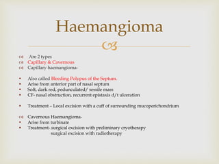 Nasal cavity tumor quick revision | PPTX