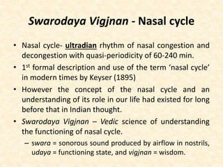 Nasal Cycle and its Therapeutic Applications: A Yogic Perspective | PPTX