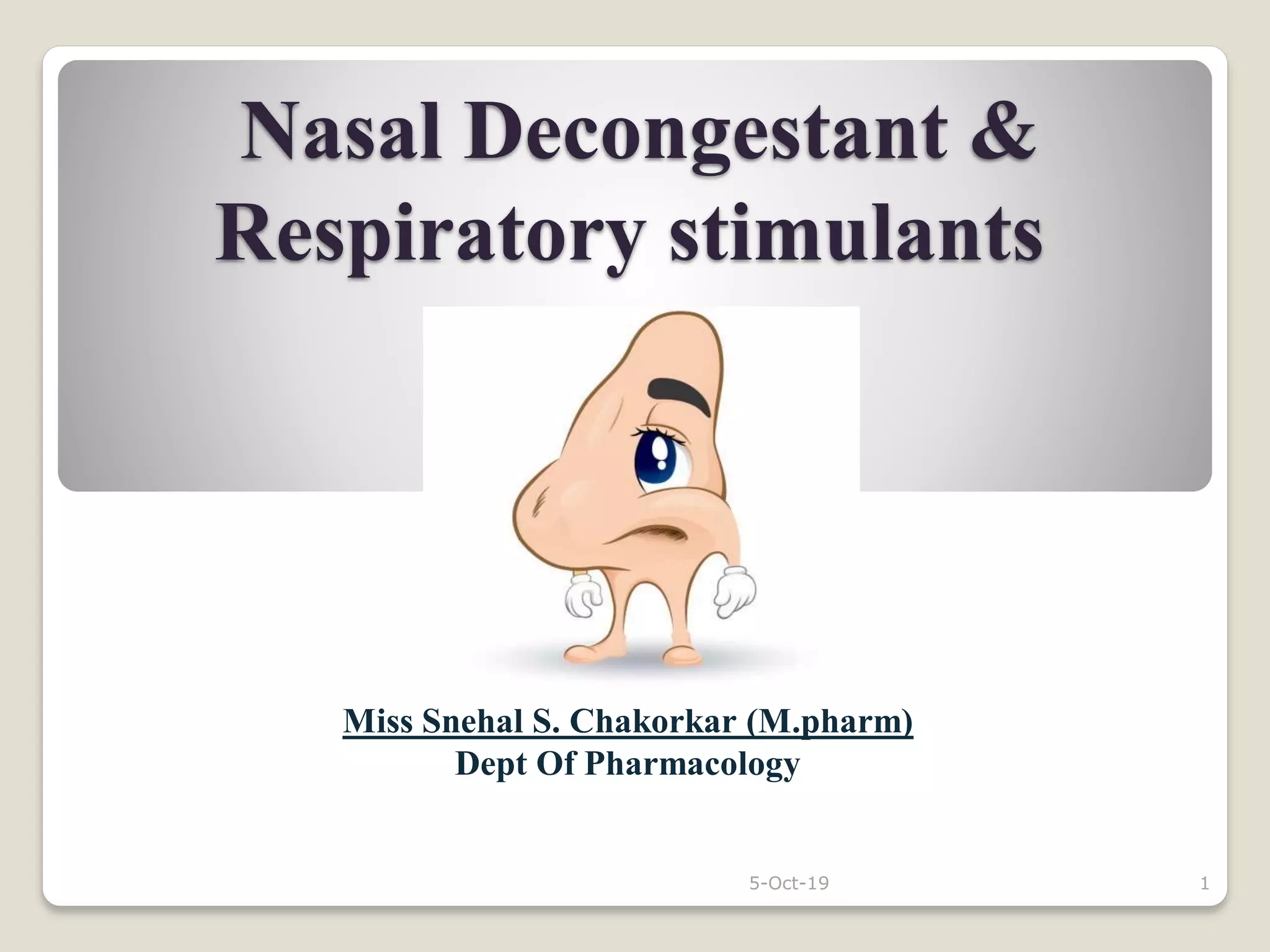 Nasal decongestant and Respiratory stimulants | PDF