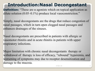 Nasal Decongestant And Respiratory Stimulants PPT, 50% OFF