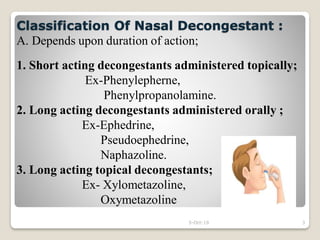 Nasal Decongestant And Respiratory Stimulants PPT, 50% OFF