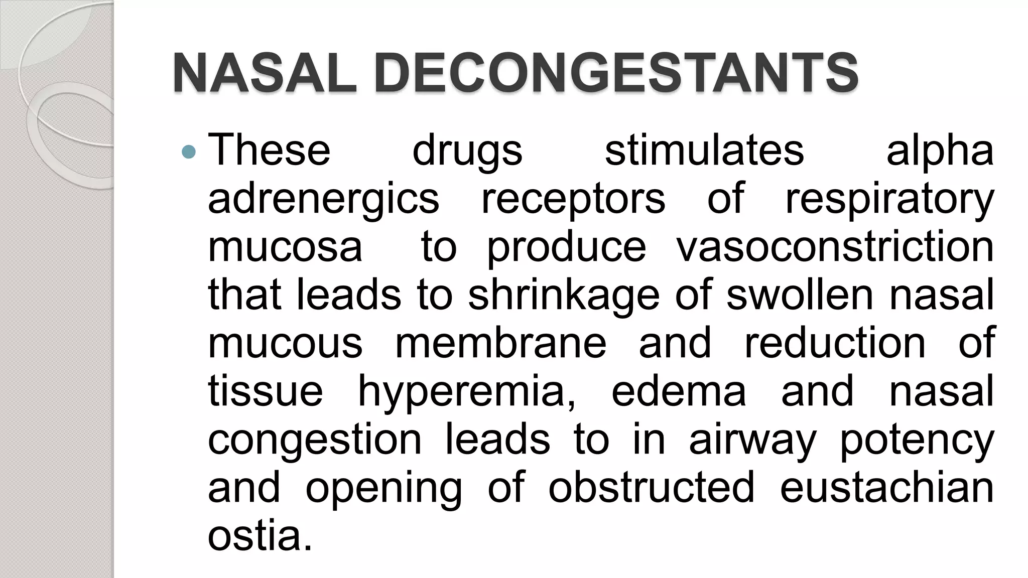 Nasal decongestant Drugs | PPTX