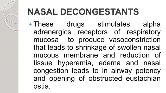 Nasal decongestant Drugs | PPTX