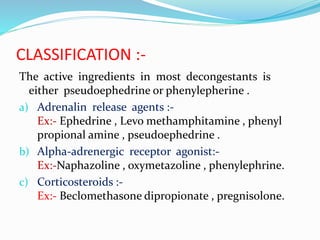 Nasal decongestants | PPTX