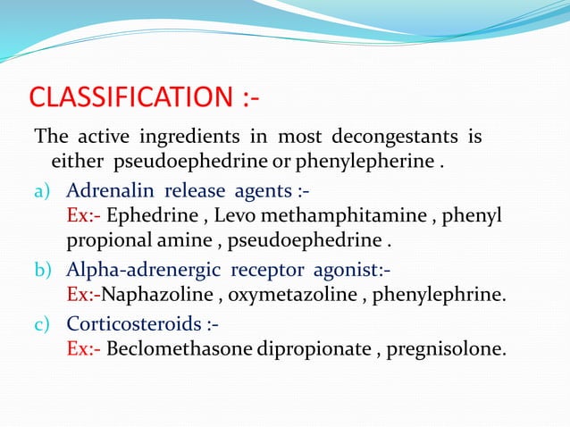 Nasal decongestants | PPT