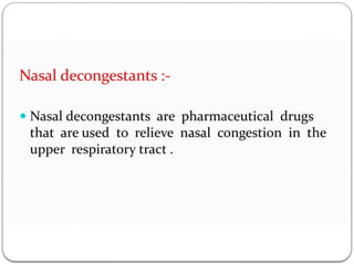 Pharmacology of Nasal Decongestants.pptx