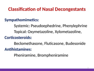 Nasal Decongestants and Respiratory Stimulants | PPTX