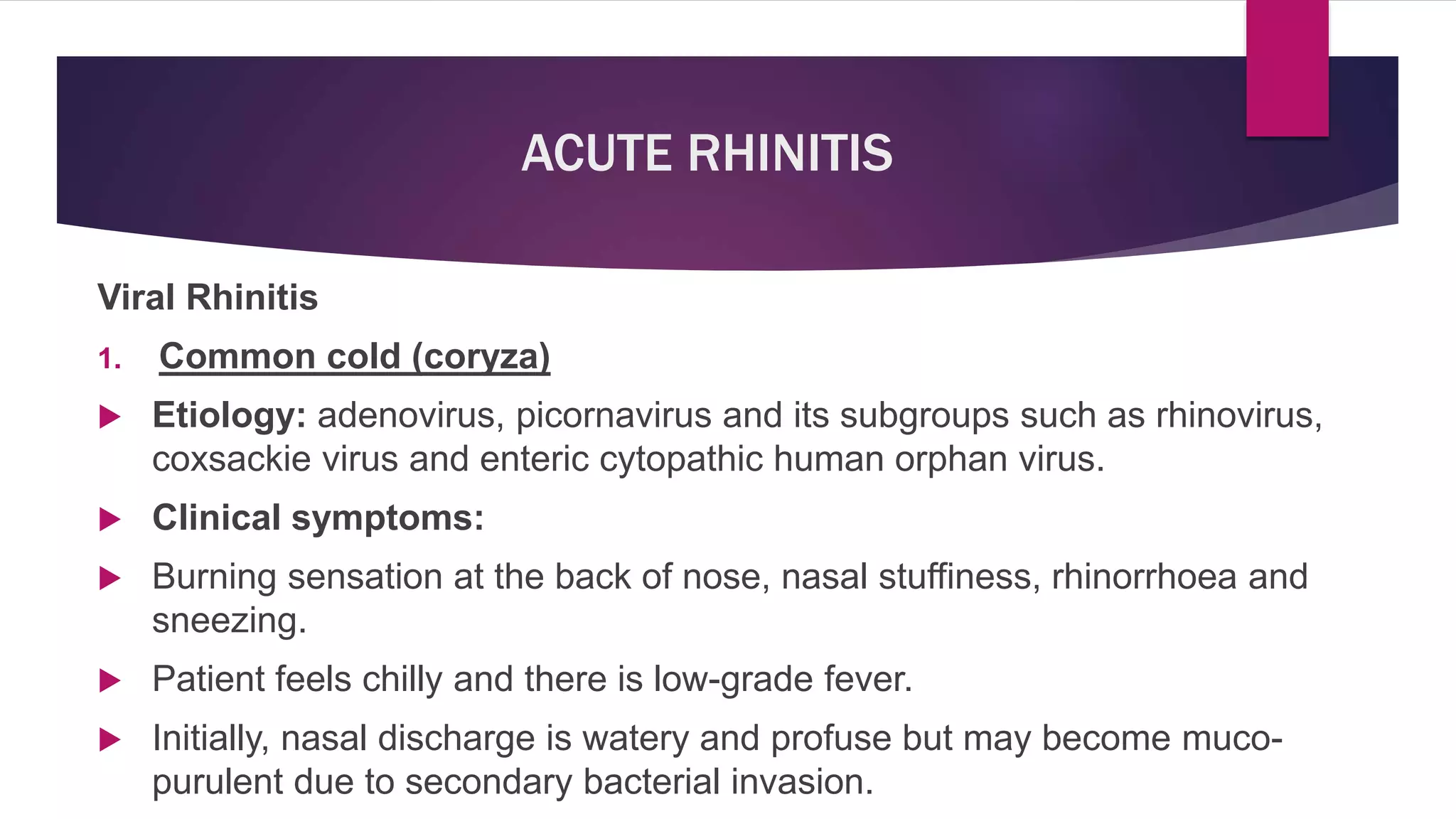 Nasal Discharge - ENT | PPTX