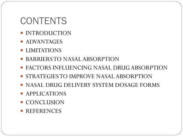 NASAL DRUG DELIVERY SYSTEM | PPT