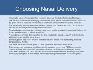 Nasal drug delivery | PPTX | Ear, Nose and Throat Conditions | Diseases ...