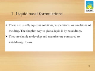 nasal_drug_delivery (gasha institute ).pptx | Ear, Nose and Throat ...