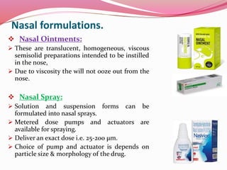 Nasal drug delivery sustem by mali vidhya v | PPT