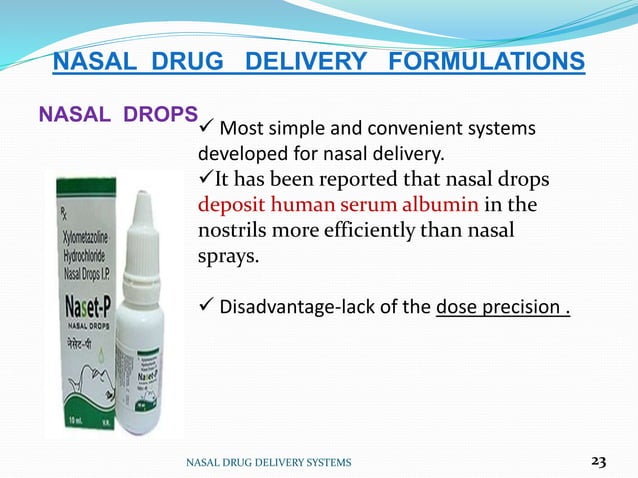 Nasal drug delivery system | PPTX | Ear, Nose and Throat Conditions ...