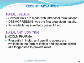 Nasal drug delivery system | PPTX