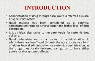 Nasal drug delivery system | PPTX