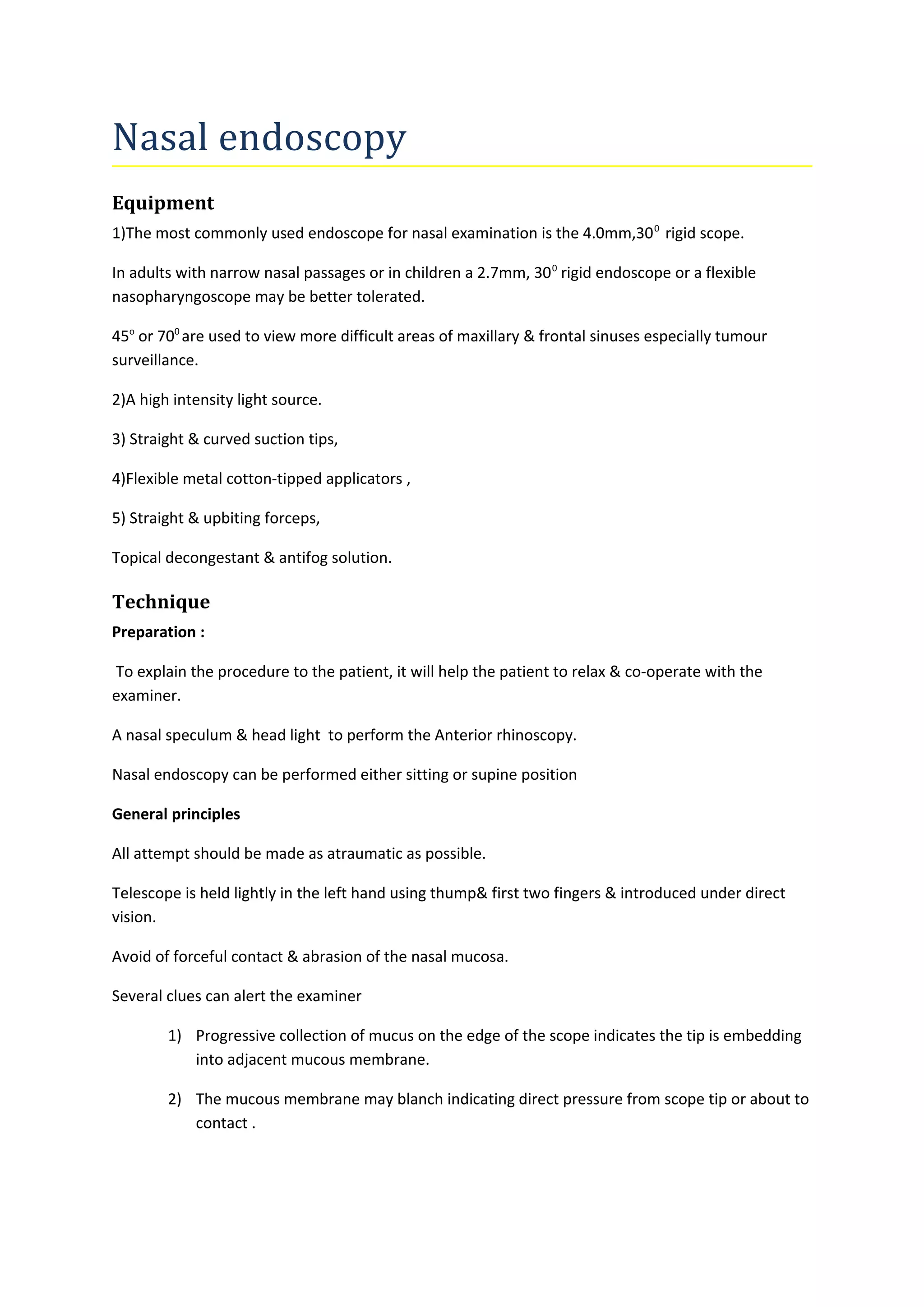 Nasal endoscopy | DOC