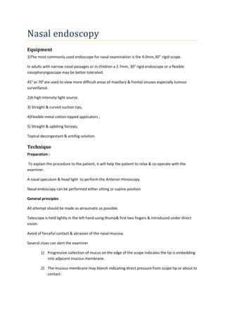 Nasal endoscopy | PDF