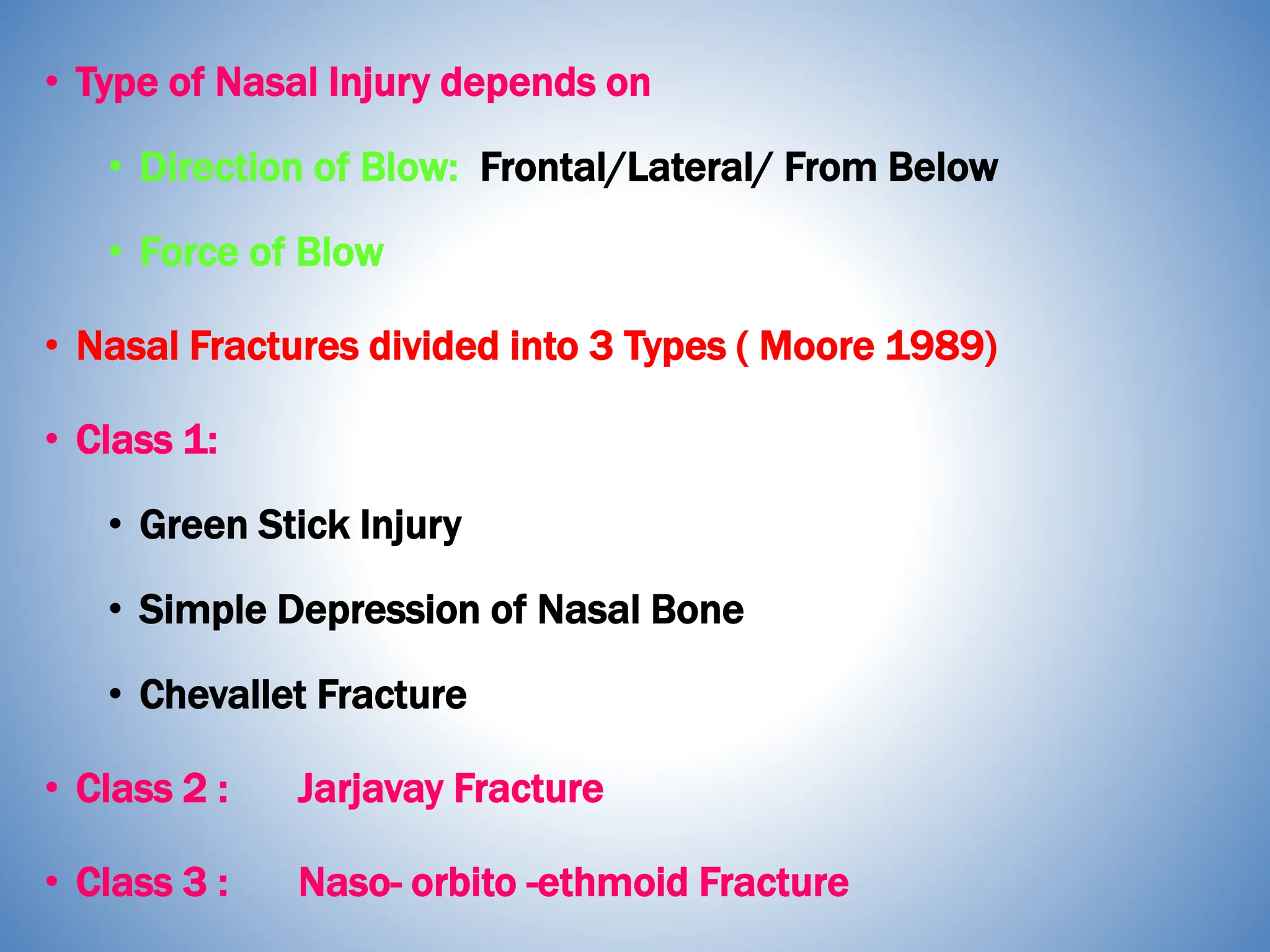 Nasal & Facial Injuries ug.............. | PPTX