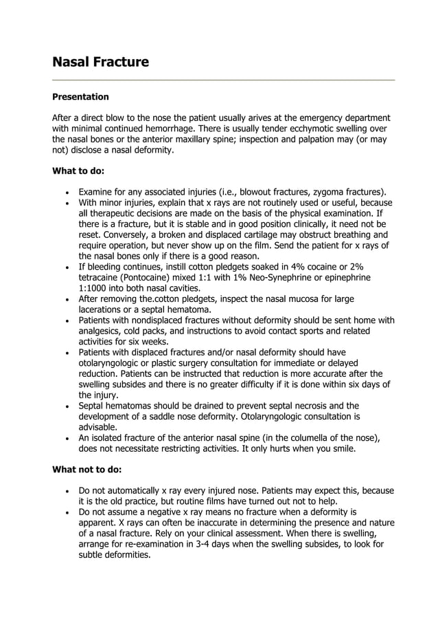 Nasal Fracture | PDF