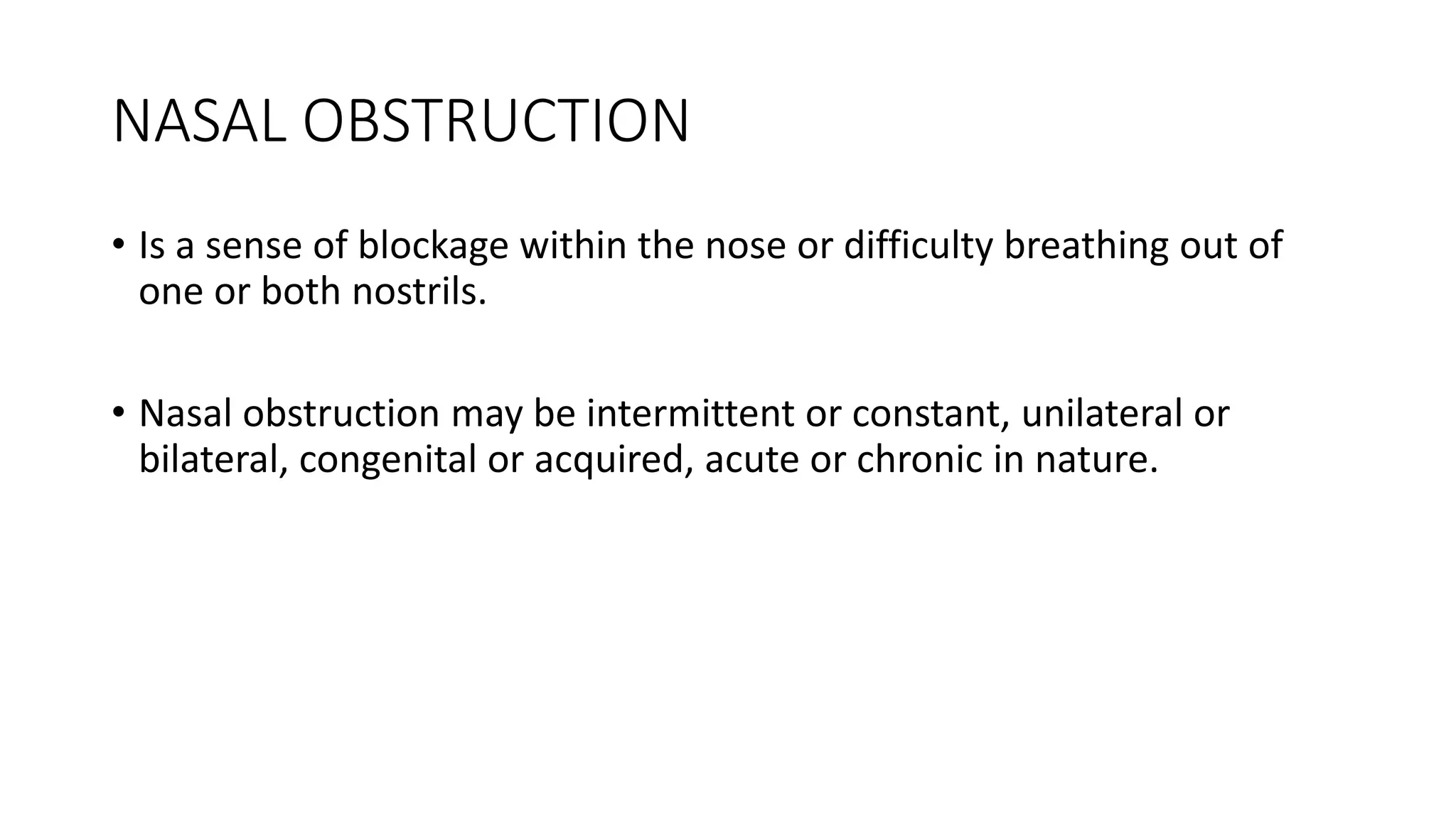 Nasal Obstruction | PPTX