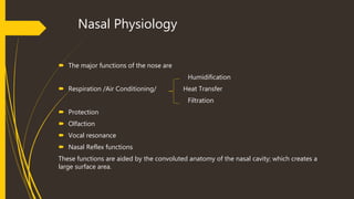 Nasal & paranasal sinus physiology beba | PPTX