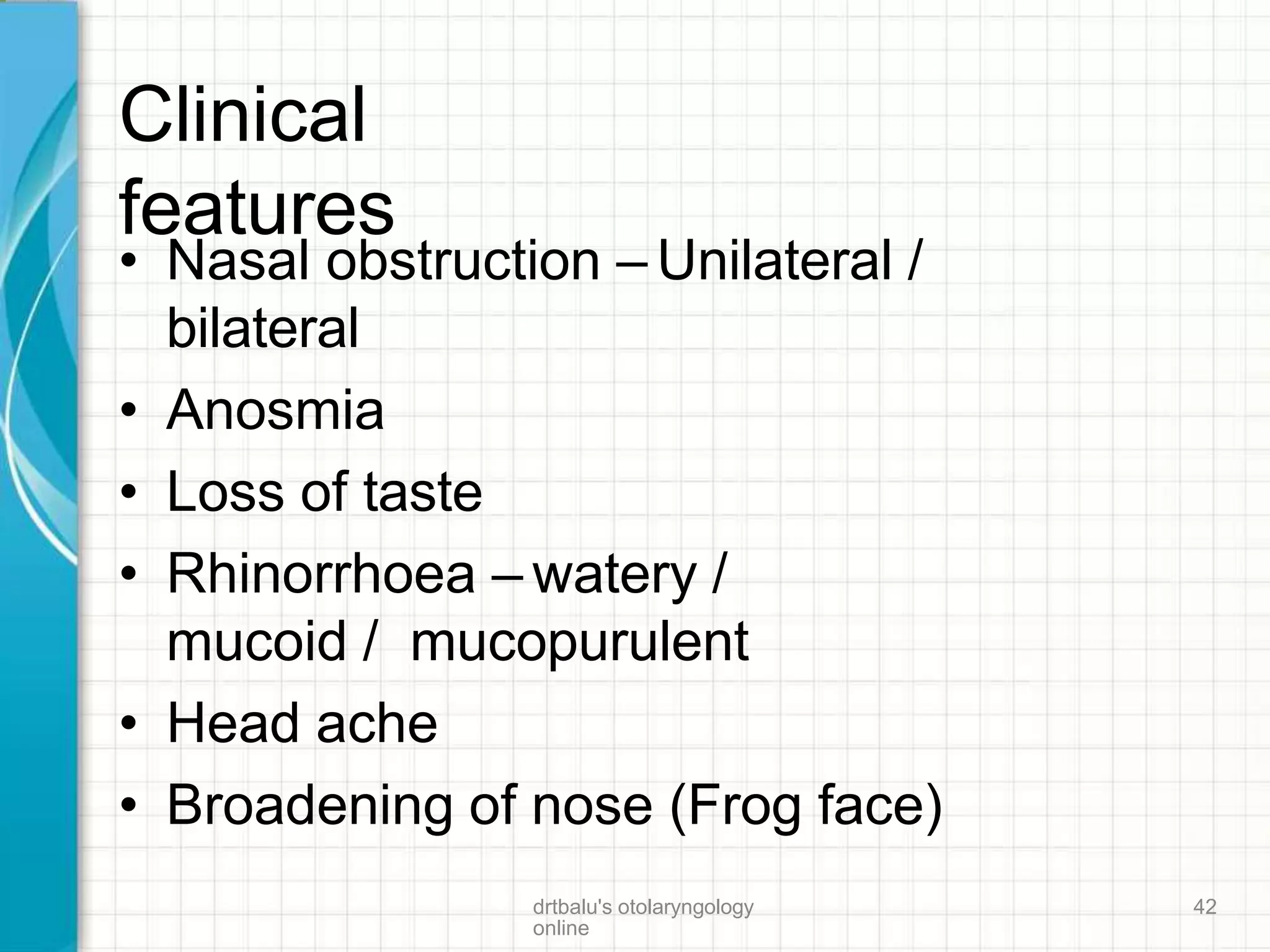 Nasal Polyps: etiology,pathogenesis,clinical features,management | PPTX