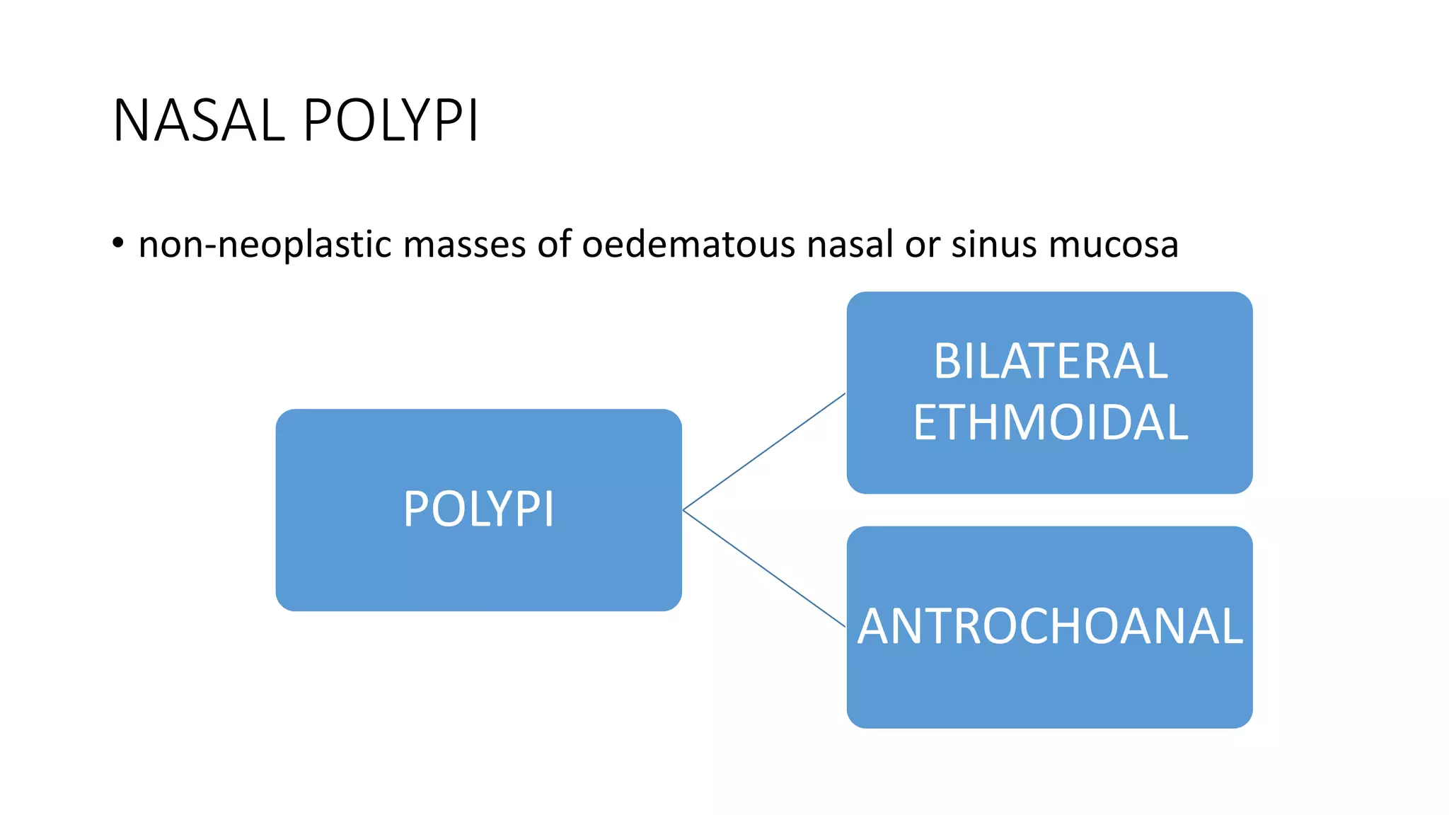 Nasal polypi otorhinolaryngology types etiology management ent ppt | PPTX
