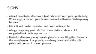 Nasal polypi otorhinolaryngology types etiology management ent ppt | PPTX