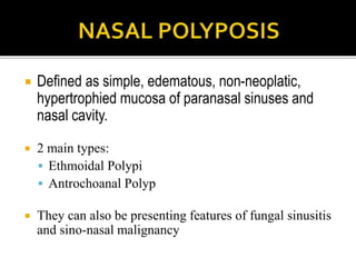 Nasal polyposis 06.06.16 - dr.davis | PPTX