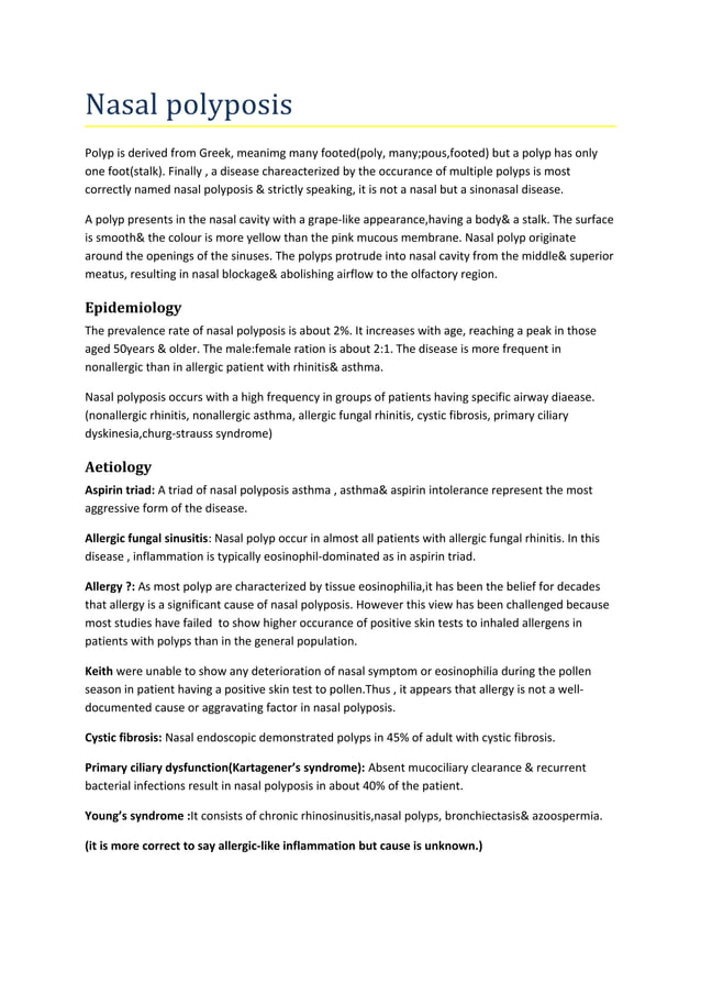 Nasal polyposis | DOC