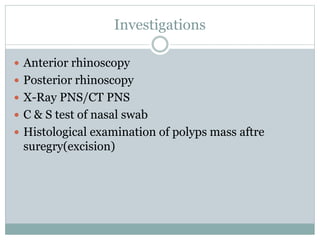 Nasal polyps | PPTX