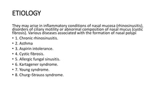 nasal polyps | PPTX | Ear, Nose and Throat Conditions | Diseases and ...