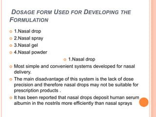 Nasal & pulmonary drug delevary system & its application | PPTX