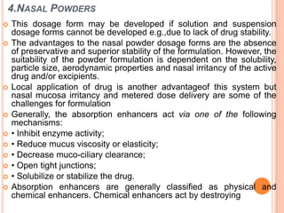 Nasal & pulmonary drug delevary system & its application | PPTX