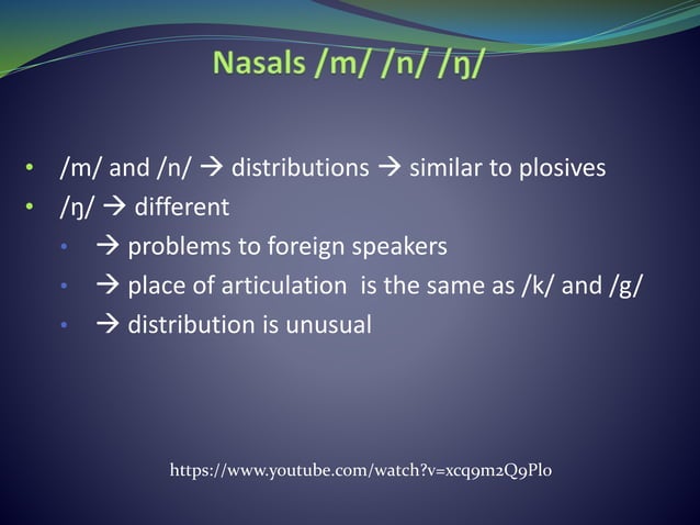 Nasals and other consonants | PPTX