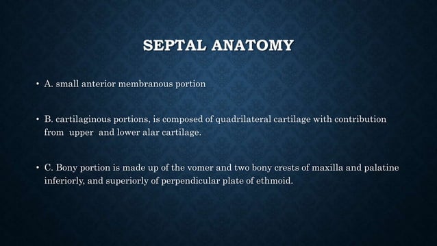 Nasal septal anatomy and septoplasty | PPTX | Ear, Nose and Throat ...